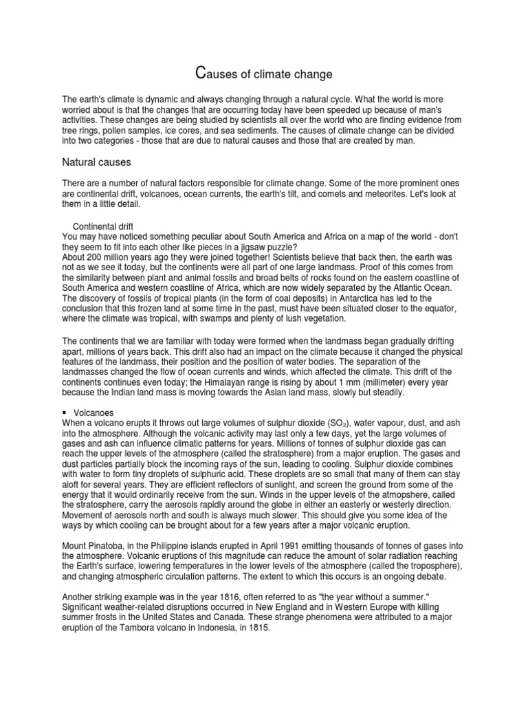 Natural and Human Causes of Climate Change | PDF | Greenhouse Gas ...