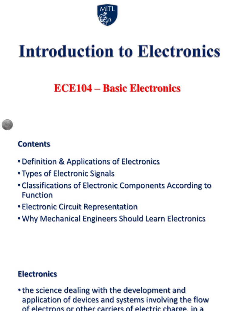 Introduction To Electronics | PDF | Electronic Circuits | Electronics