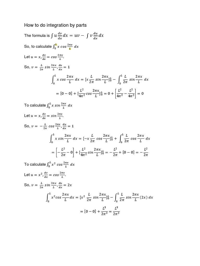 How To Do Integration by Parts | PDF