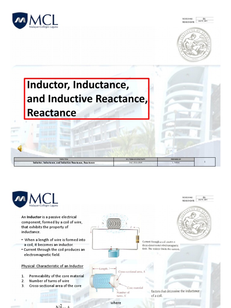 6 Inductor Inductance And Inductive Reactance Reactance Pdf Pdf