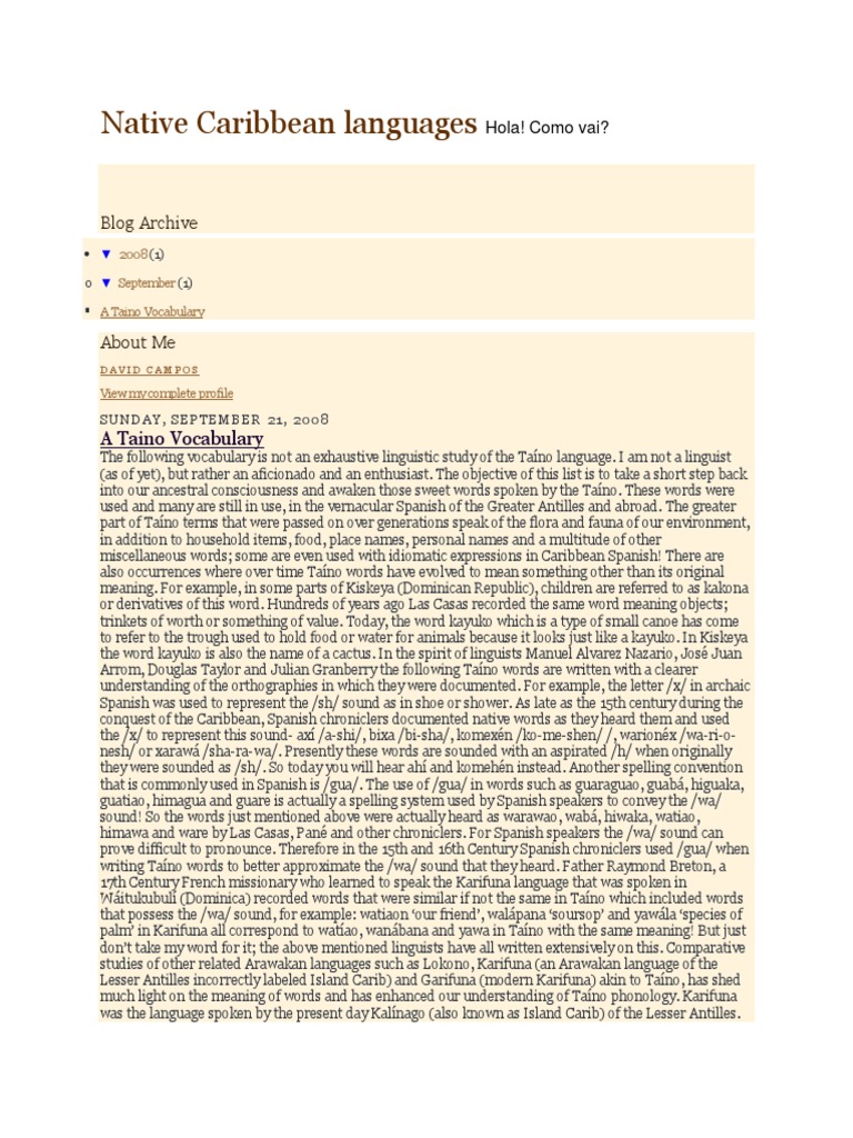 Native Caribbean Languages | Download Free PDF | Stress (Linguistics ...