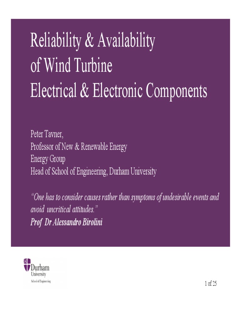 Reliability & Availability Fwidtbi of Wind Turbine Electrical ...