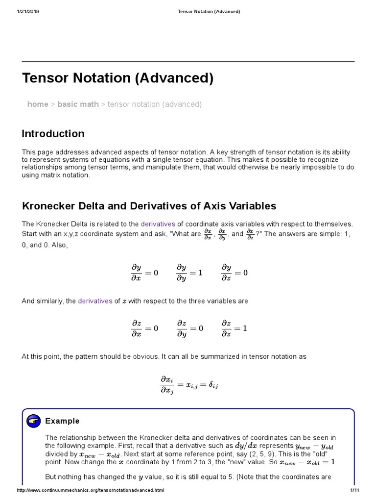 5 - Tensor Notation (Advanced) | PDF | Tensor | Linear Elasticity