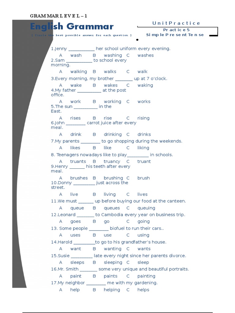 English Grammar: Grammarlevel-1 | PDF | Nature