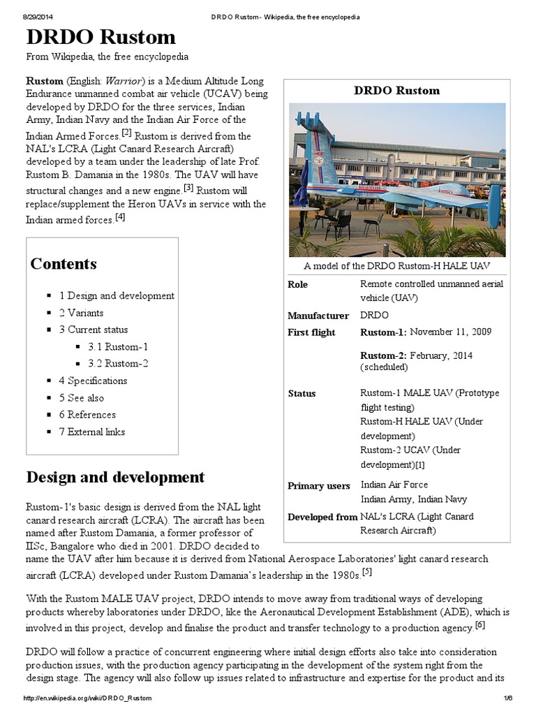 DRDO Rustom | PDF | Unmanned Aerial Vehicle | Aviation