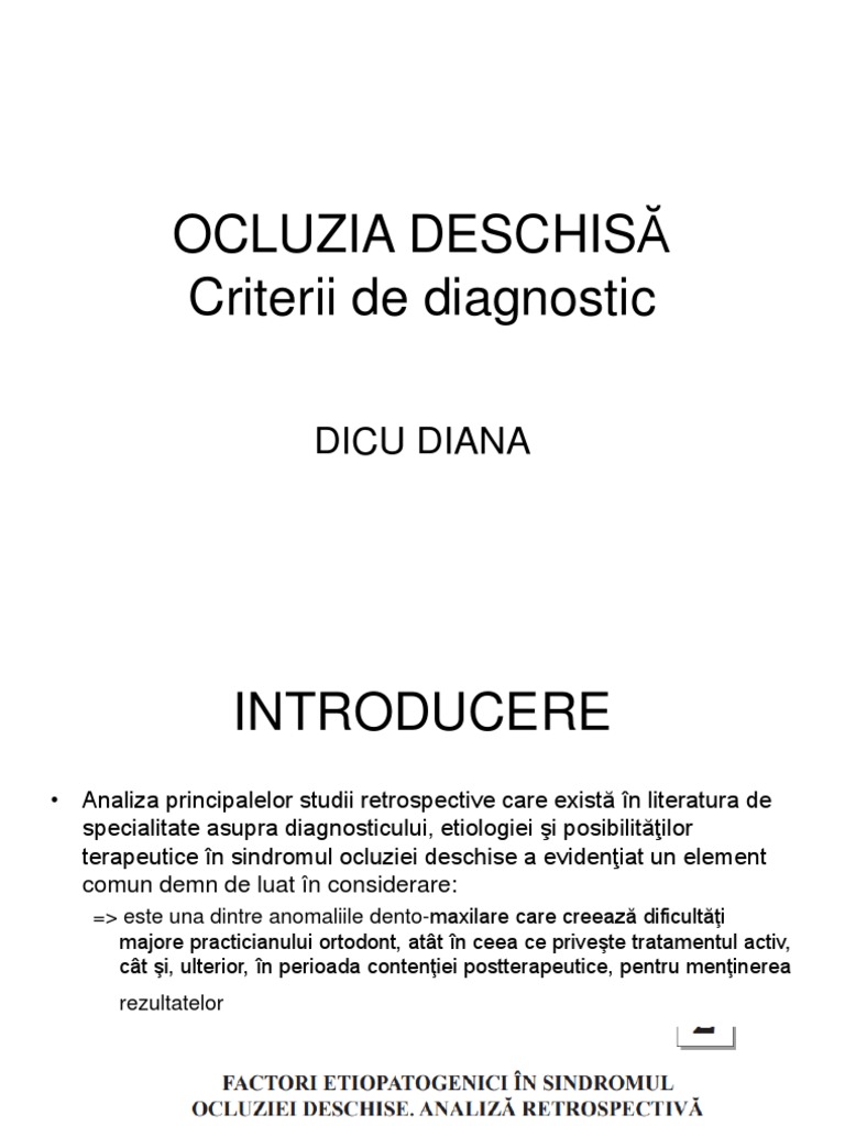 Ocluzia Deschisă | PDF