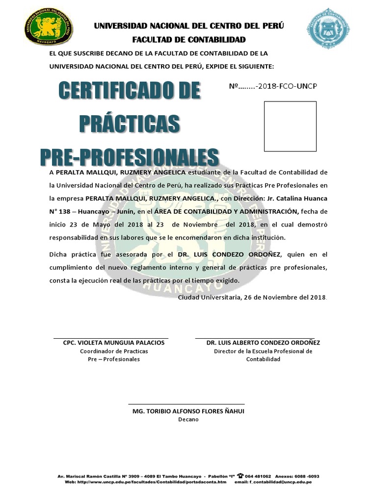 13 Certificado de Practica | PDF