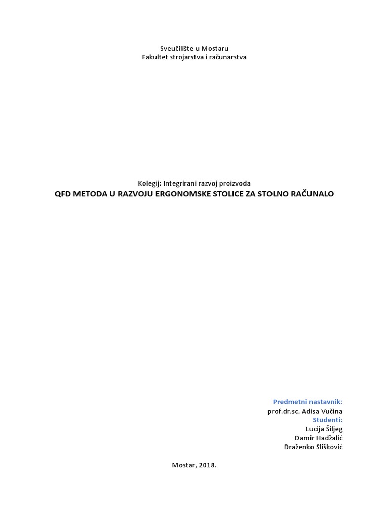 QFD Metoda Luca 1 | PDF