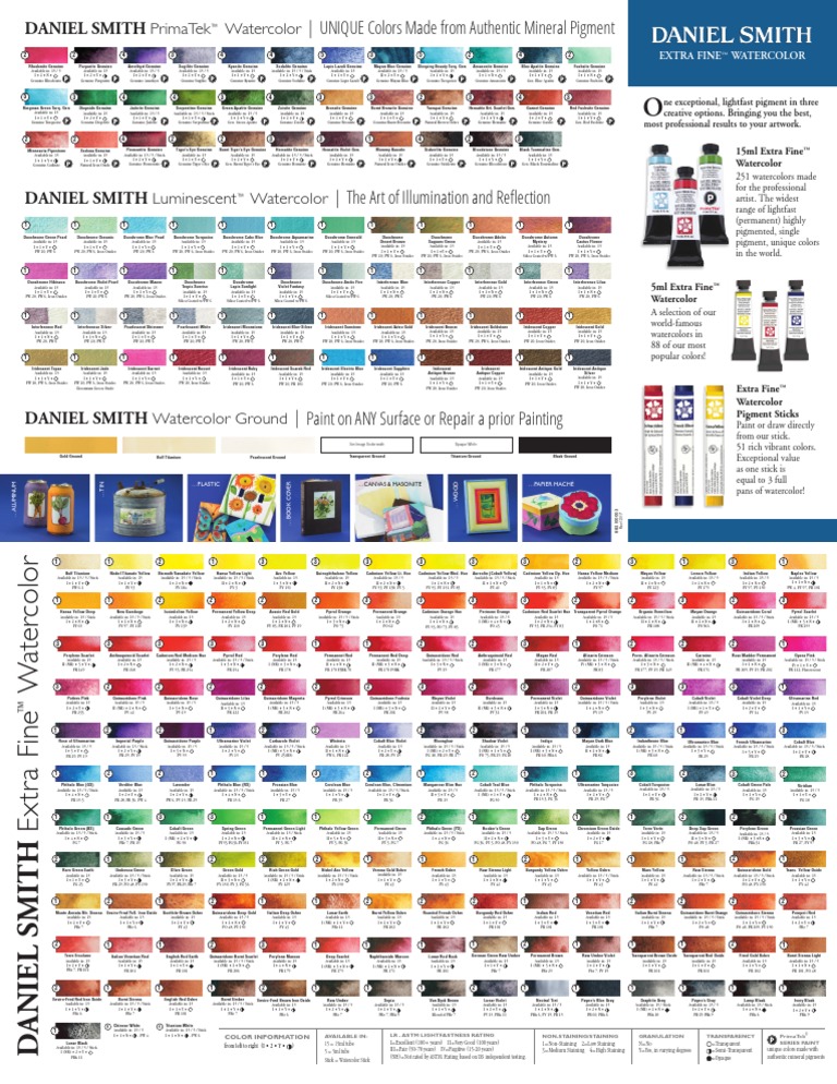 Watercolor Chart - Daniel Smith 01 | PDF | Green | Iron