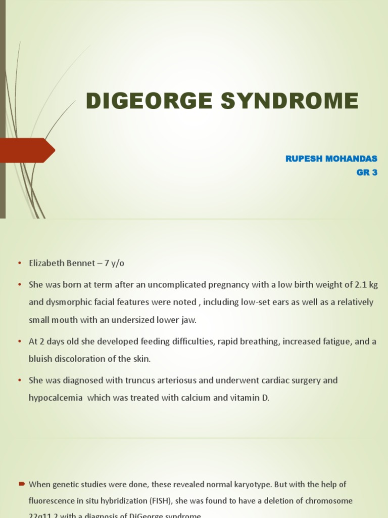 DiGeorge Syndrome Overview and Case Study | PDF | Epidemiology | Health ...