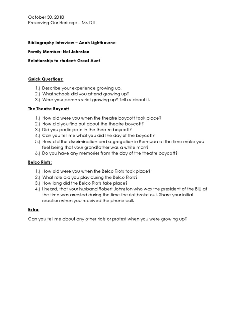 Bibliography Interview | PDF