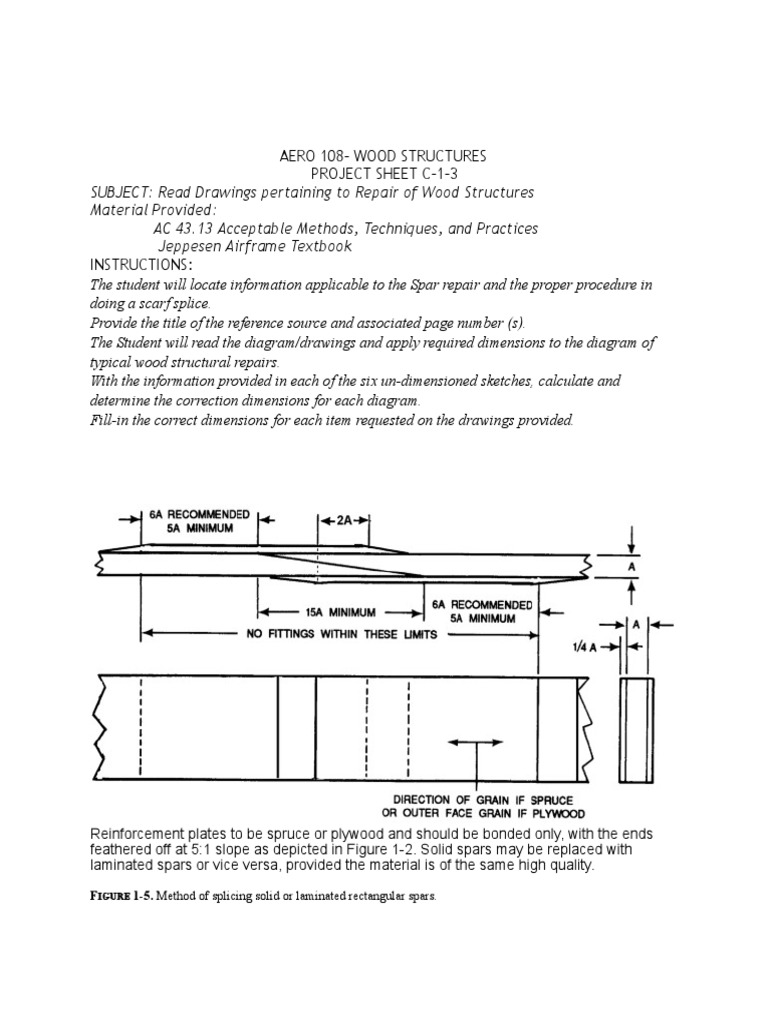 108 Project Sheet C-1-3 7 | PDF | Spar (Aeronautics) | Wood