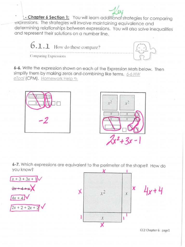 CPM cc2 - Chapter 6 Section 1 Homework | PDF