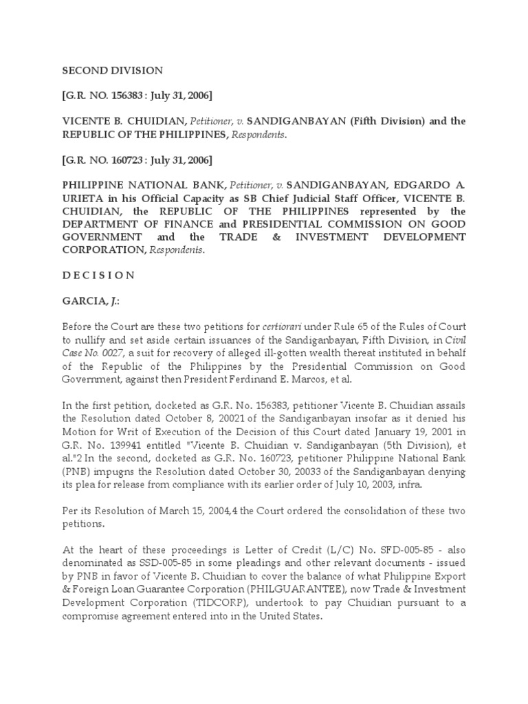 Chuidian vs. Sandiganbayan | PDF | Lawsuit | Guarantee