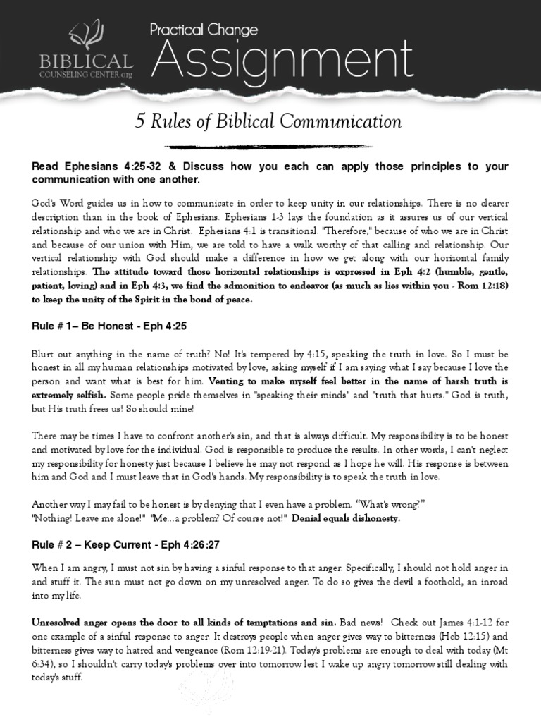 5 Rules of Biblical Communication | PDF | Anger | Jesus