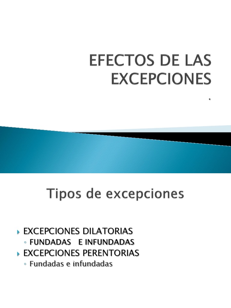 Efectos de Las Excepciones | PDF