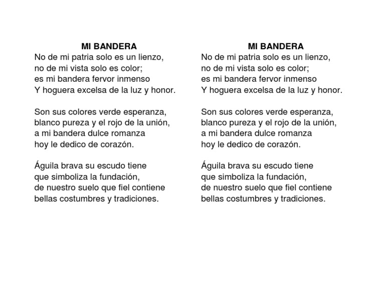 Poema "Mi Bandera" | PDF