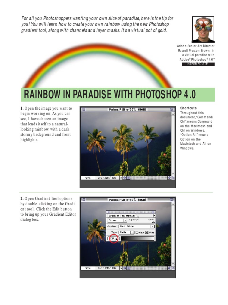 Rainbow in Paradise With Photoshop 4.0: Shortcuts | PDF | Adobe ...