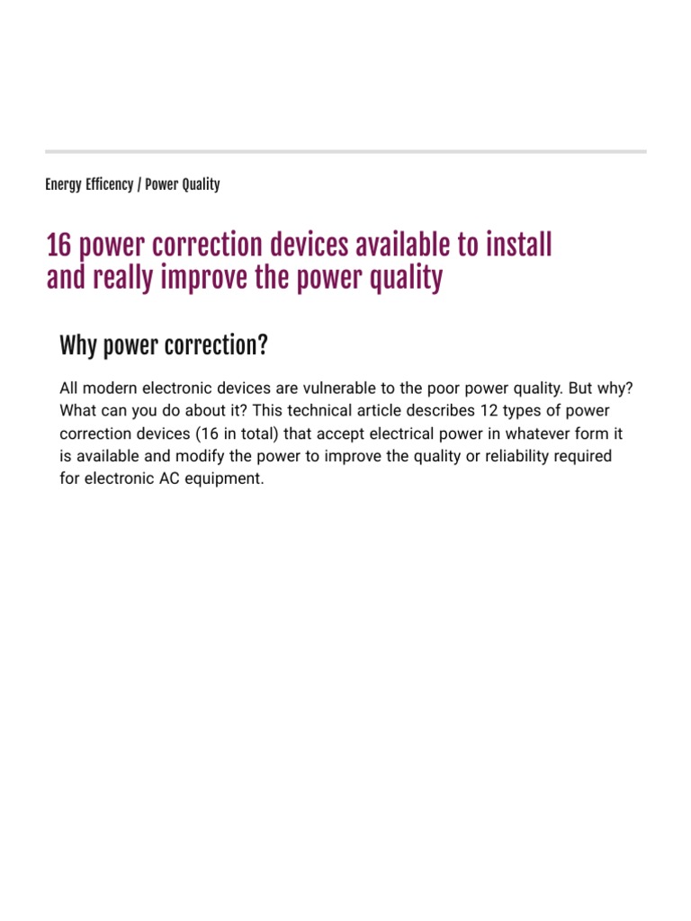 16 Power Correction Devices Available To Install and Really Improve The ...