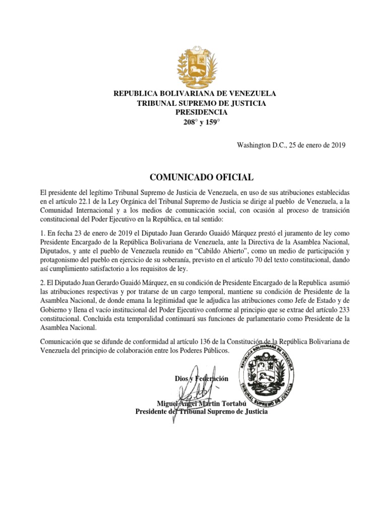 Tribunal Supremo de Justicia de Venezuela | PDF