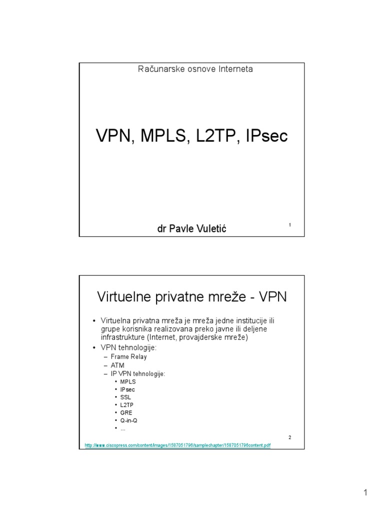 02 - VPN, MPLS, IPsec PDF | PDF