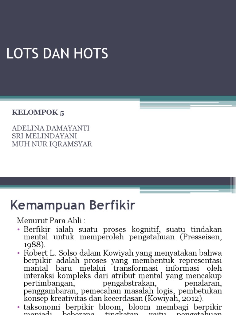 LOTS dan HOTS dalam Pembelajaran | PDF