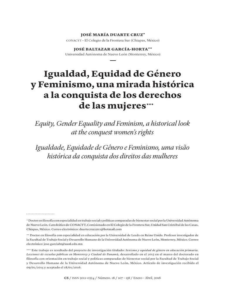 Igualdad de Género y Feminismo | PDF | Patriarcado | Mujer