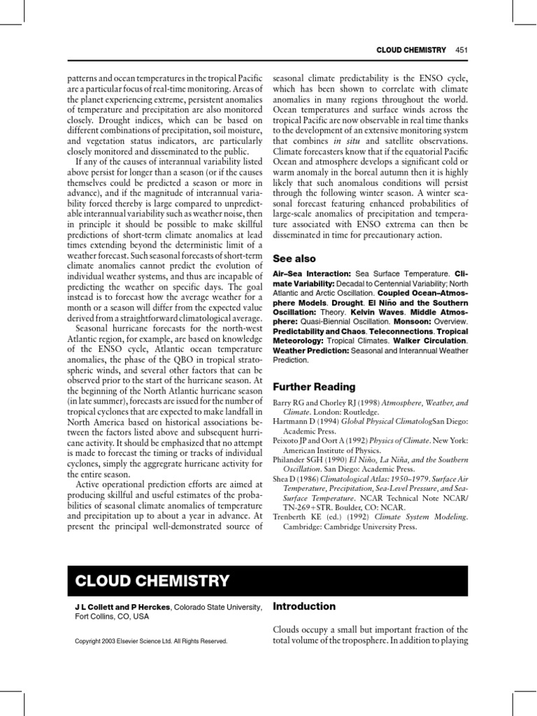 Cloud Chemistry | PDF | Solubility | Water Vapor