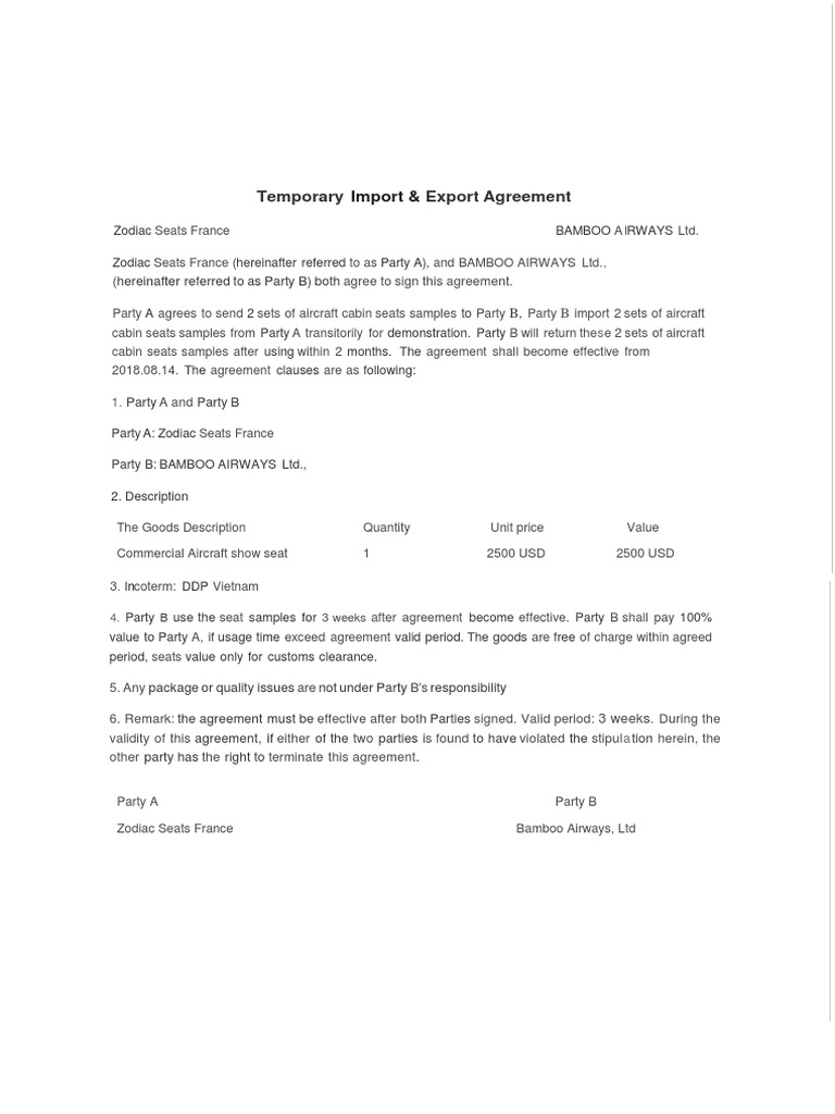 Temporary Import and Export | PDF