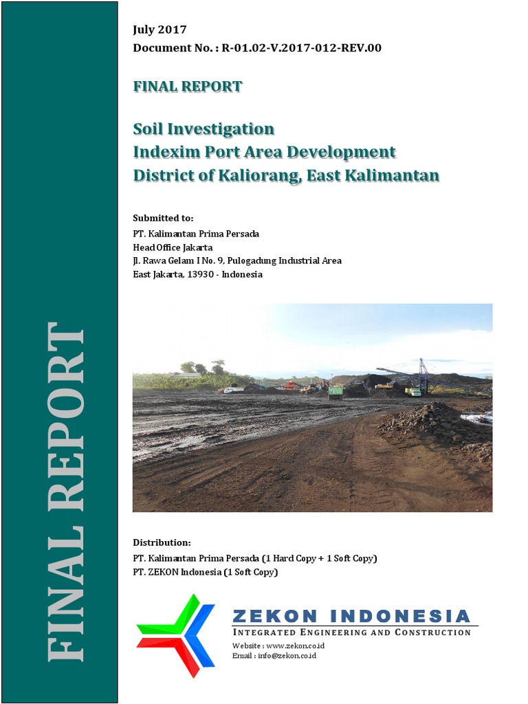 Final Report - Soil Investigation KPP (Rev.00) | PDF | Geotechnical ...