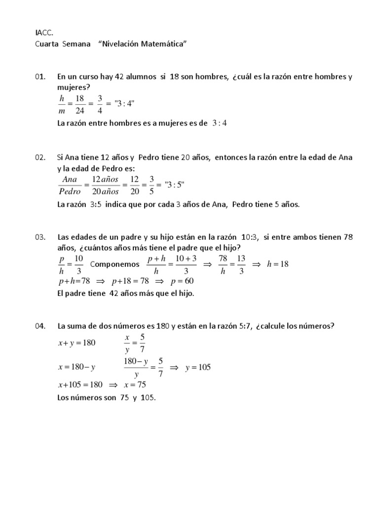 Semana 4 Ejercicios 01 | PDF | Enseñanza de matemática