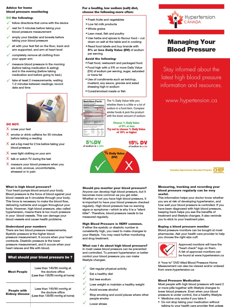Blood Pressure Screening Brochures What Causes High Blood Pressure?