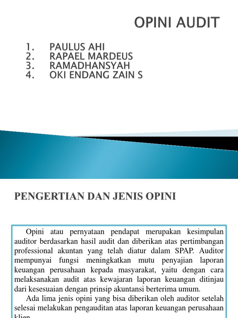 Opini Audit | PDF | Karier & Perkembangan | Bisnis