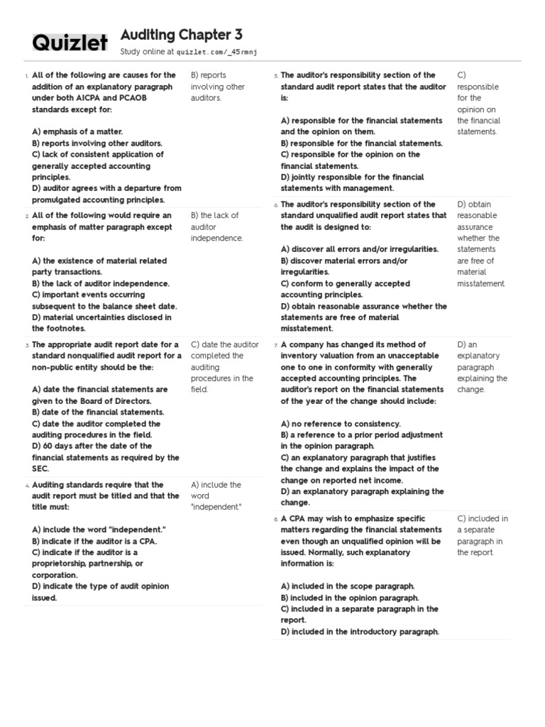 Auditing Chapter 3 | PDF | Auditor's Report | Financial Audit