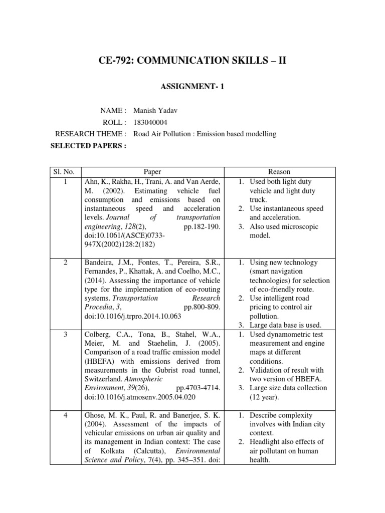 Ce-792: Communication Skills - Ii: Assignment-1 | Download Free PDF ...