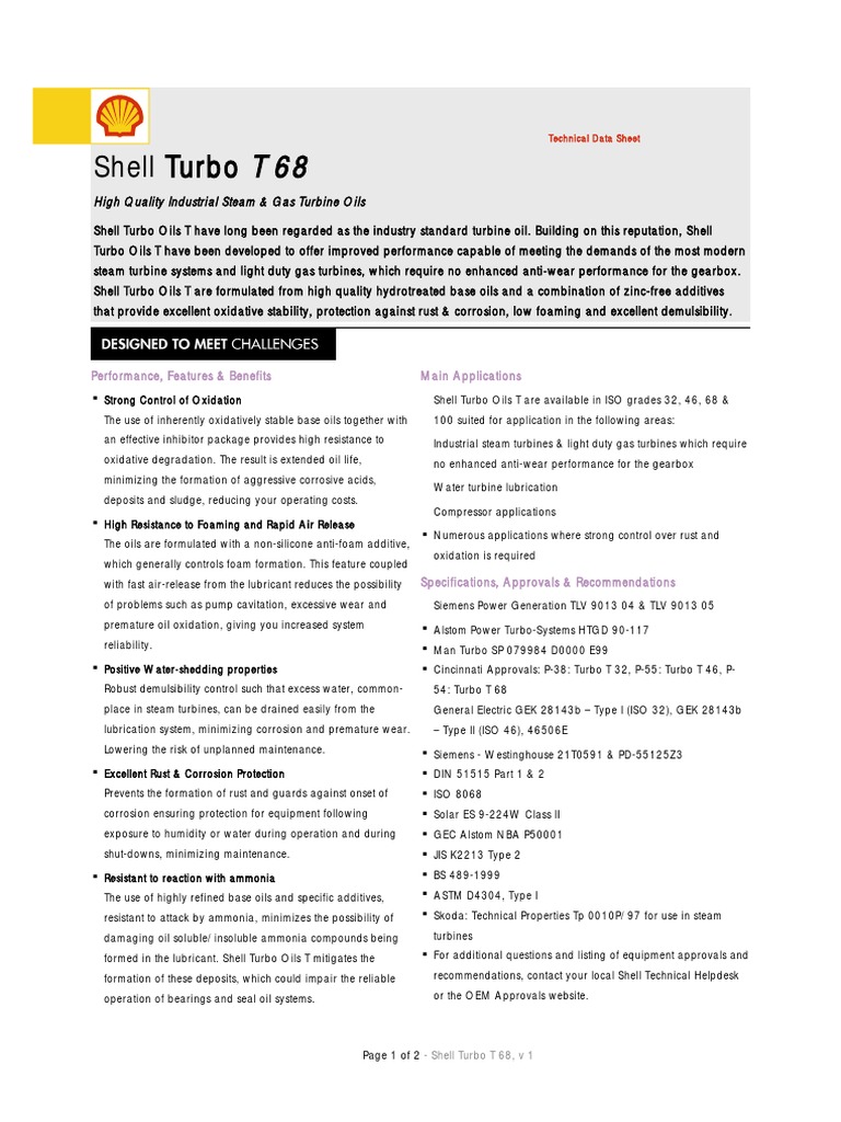 GPCDOC Local TDS Canada Shell Turbo T 68 (en-CA) TDS v1 | PDF ...