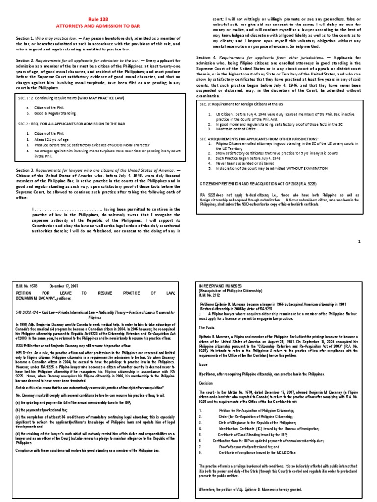 Rule 138 Attorneys and Admission To Bar | PDF | Prosecutor | Law School