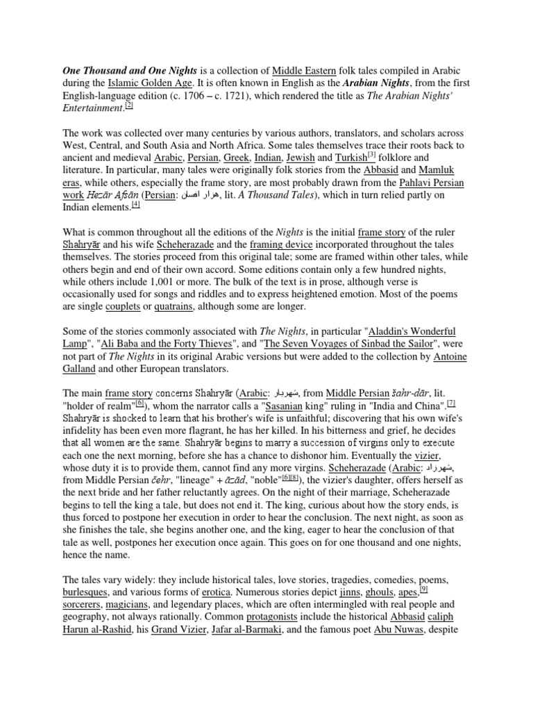 1001 Arabian Nights | PDF | One Thousand And One Nights