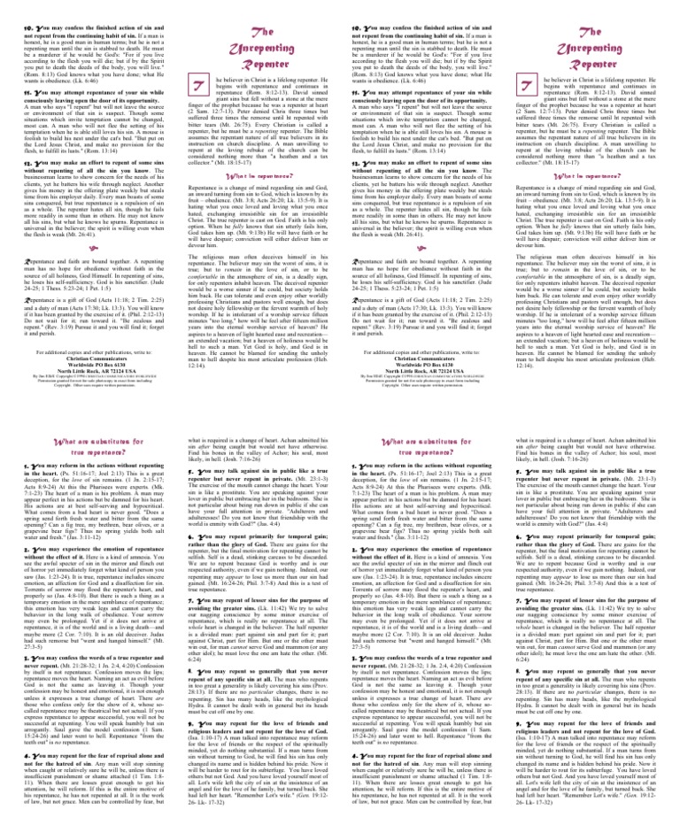 Repentance Unrepenting Repenter Eliff | PDF | Repentance | Sin