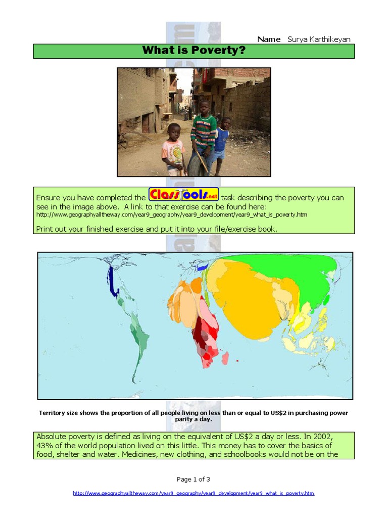 What Is Poverty?: Name Surya Karthikeyan | PDF | Extreme Poverty | Poverty
