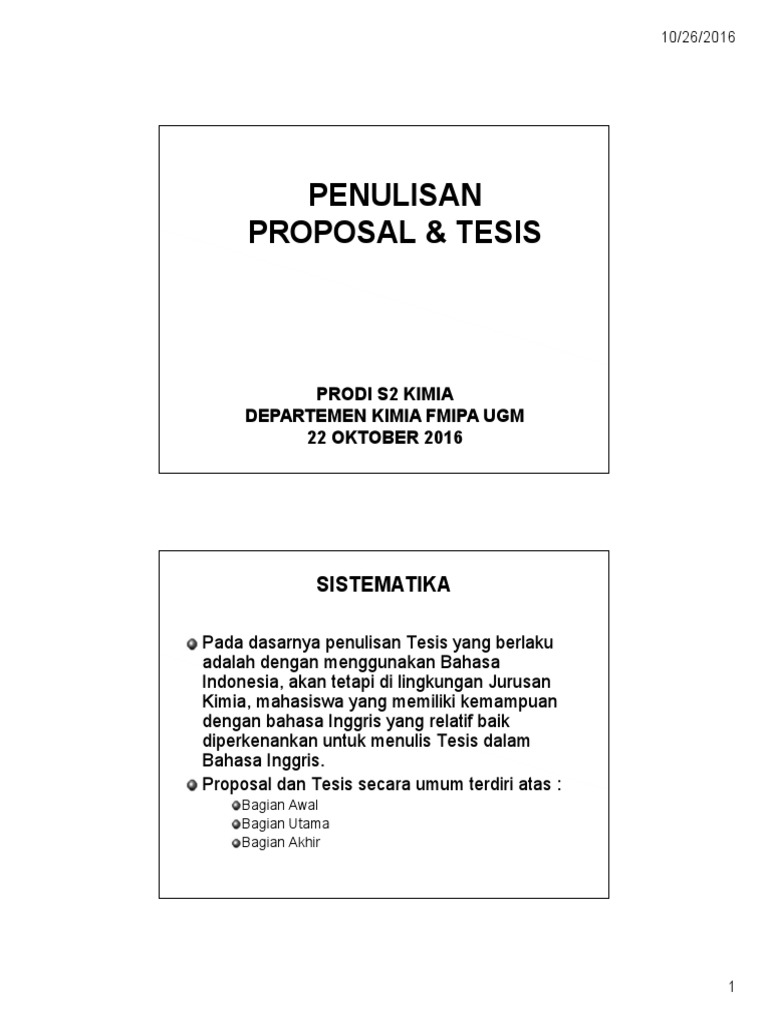 2017 Pelatihan Penulisan Proposal Tesis | PDF