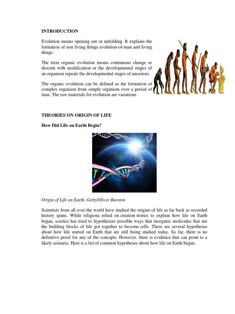 Origin of Life On Earth. Getty/Oliver Burston | PDF | Homology (Biology ...