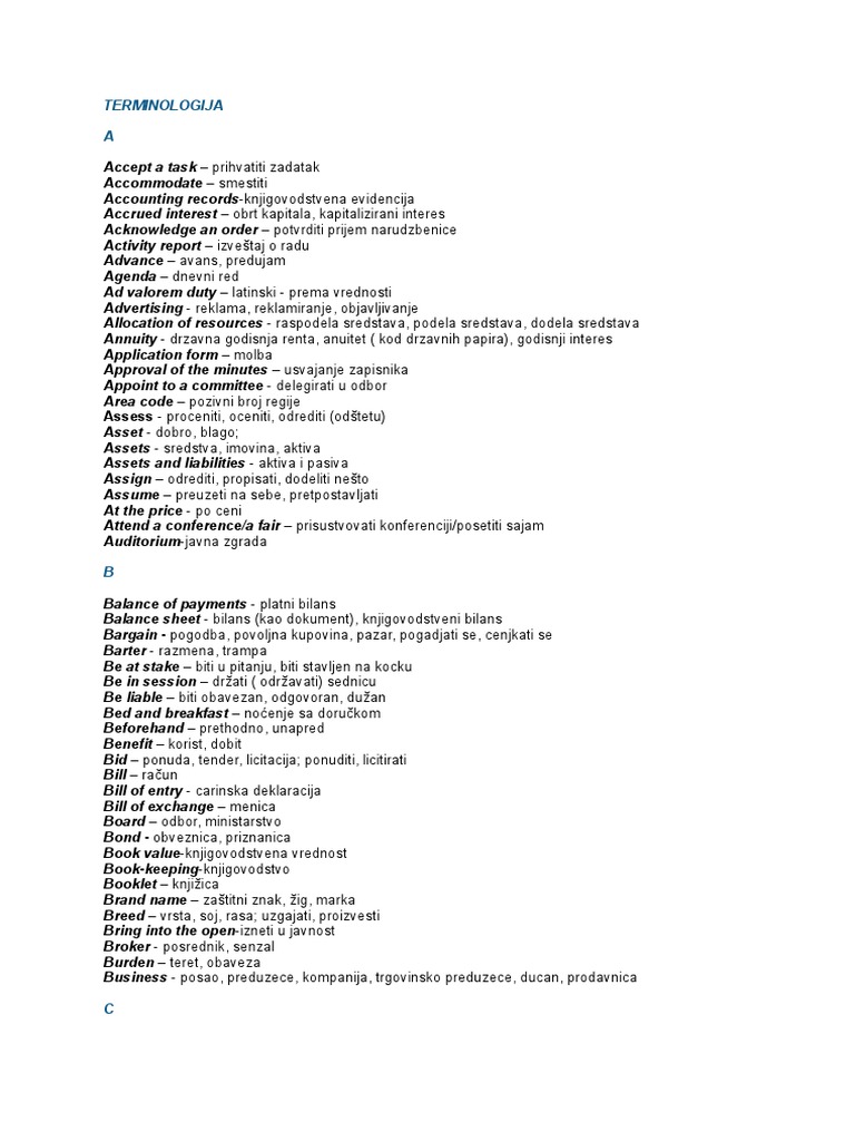 Bankarska Terminologija | PDF | Business