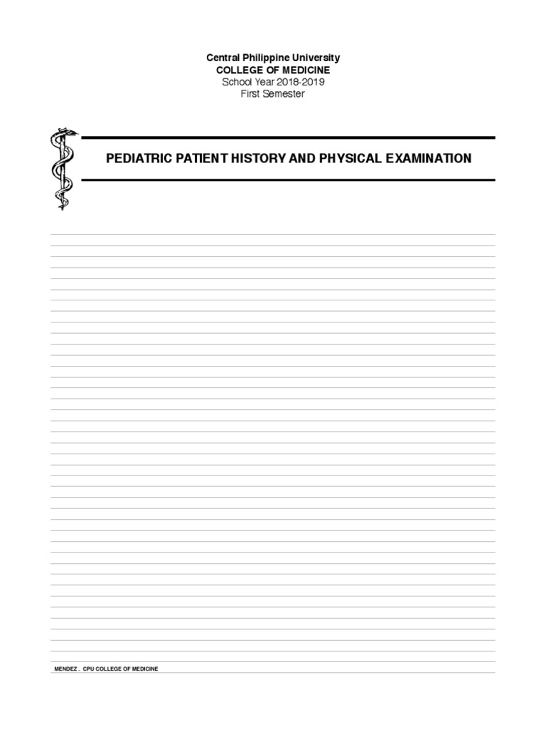 Pediatric Patient History Guide | PDF