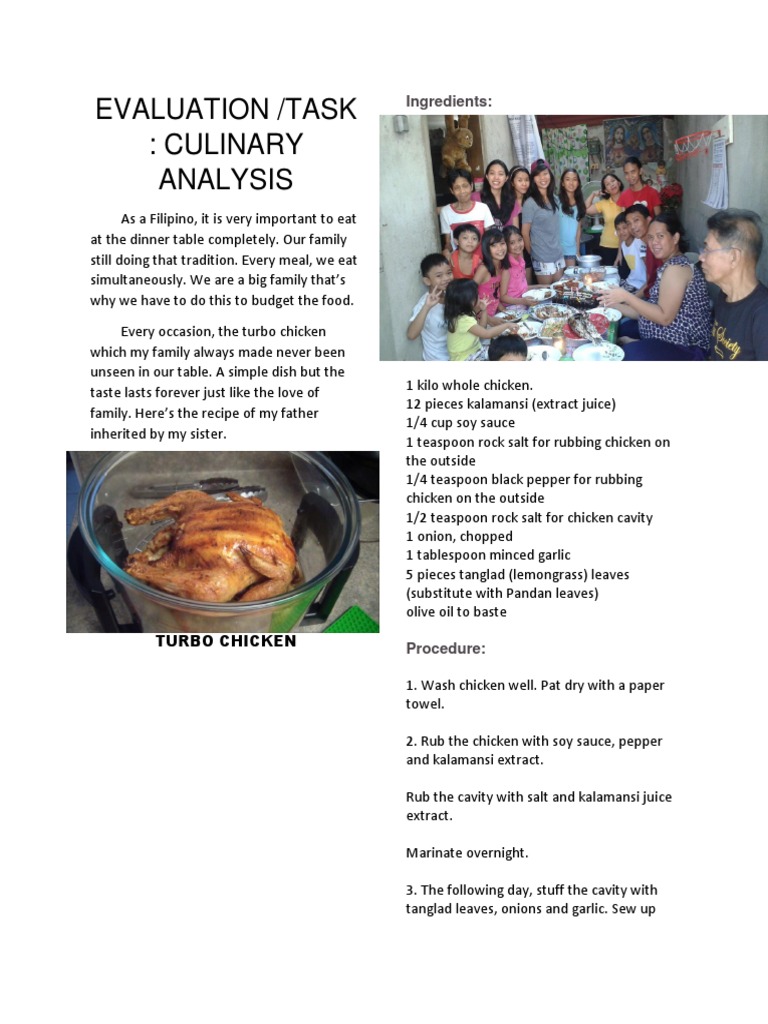 Evaluation /task: Culinary Analysis: Ingredients | PDF | Food ...