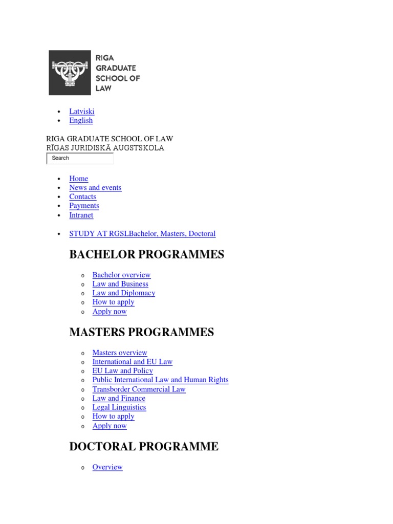 Riga Graduate School of Law | PDF | Graduate School | Academia
