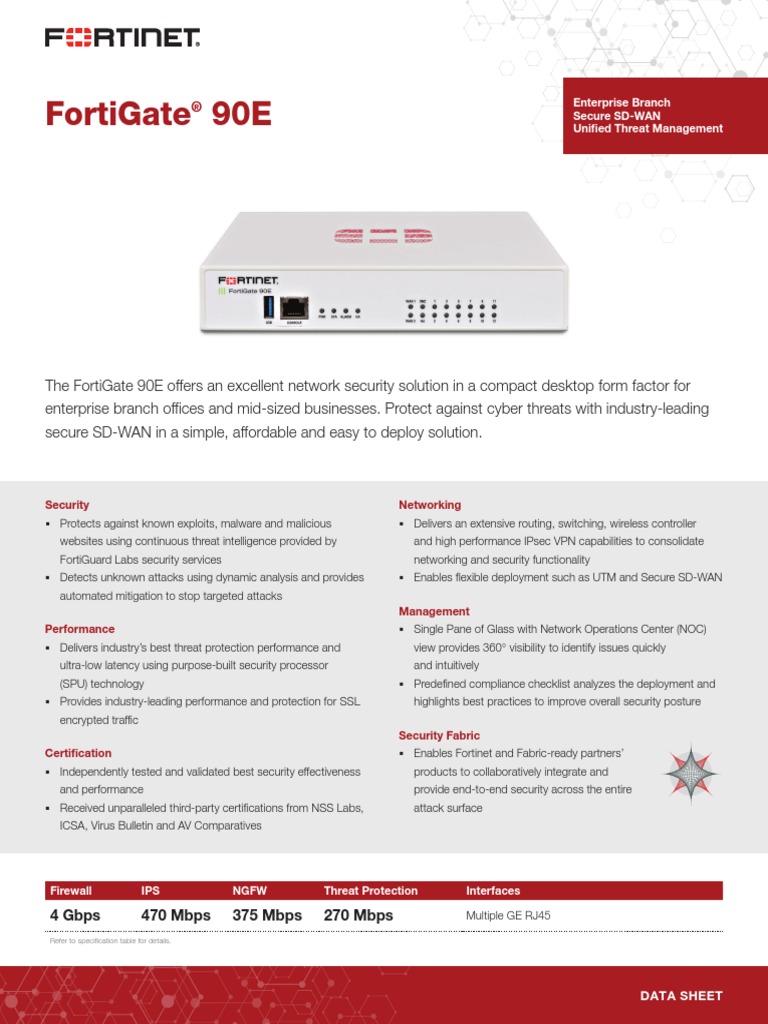 Fortigate 90E: Enterprise Branch Secure Sd-Wan Unified Threat ...