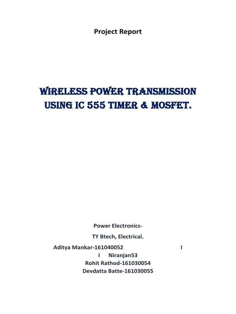 Wireless Power Transmission | PDF | Transistor | Field Effect Transistor