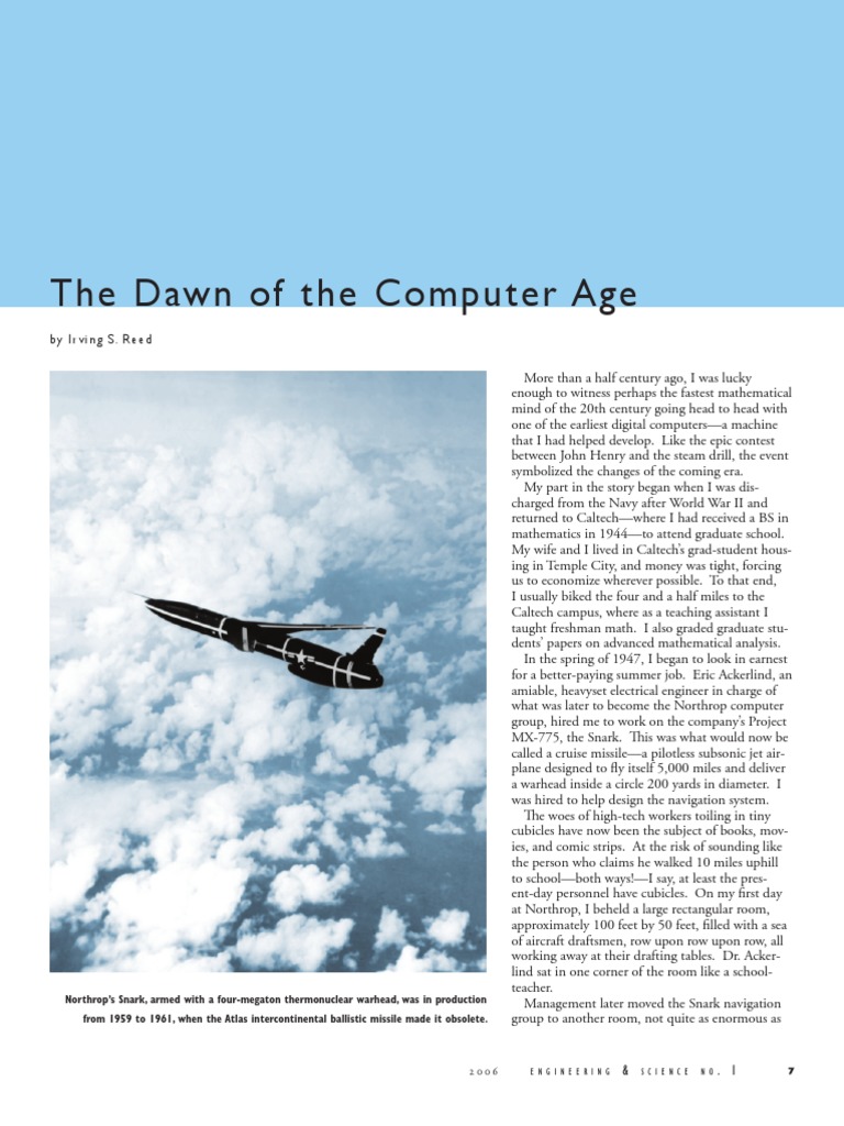 The Dawn of The Computer Age | Download Free PDF | Computer Engineering ...