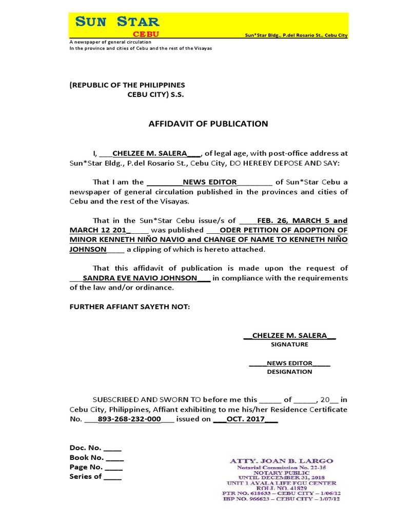 Affidavit of Publication | PDF